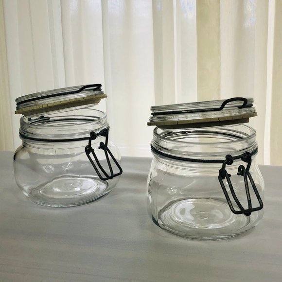 Storage & Organization | 2 Vintage Liter Glass Bail Trigger Jars | Poshmark